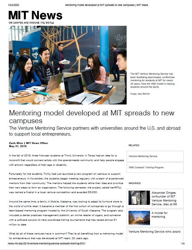 Learn More | Venture Mentoring Service